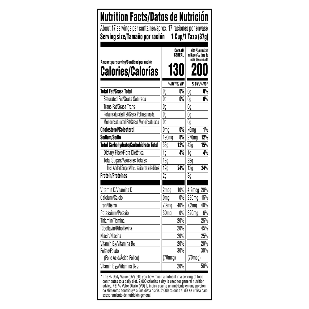 Frosted Flakes Cereal, Family Size-Nutrition-Facts