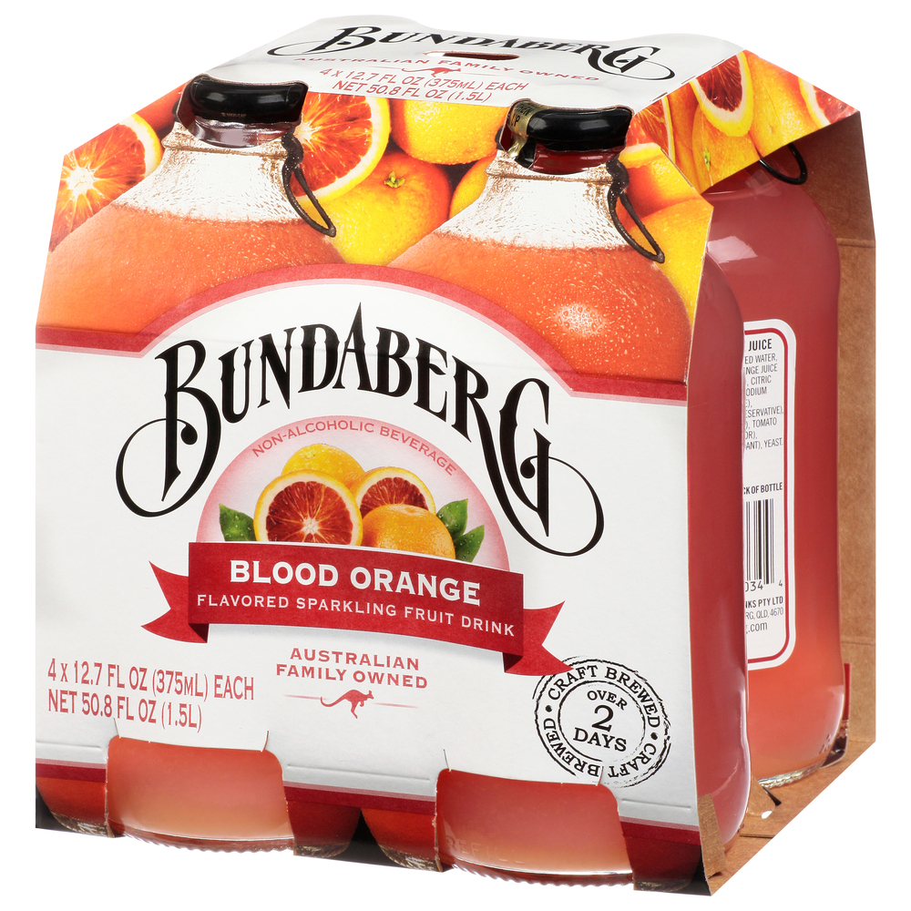 Bundaberg Sparkling Fruit Drink, Blood Orange Flavored-Front-Right-Elevated