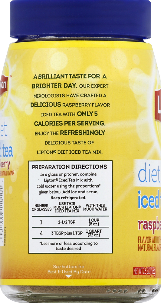 Lipton Iced Tea Mix, Low Calorie, Raspberry, Diet-Planogram-Left