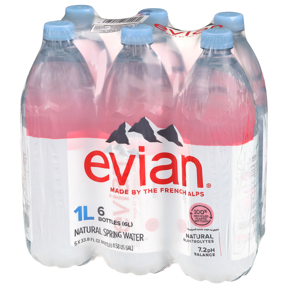 Evian Spring Water, Natural-Front-Right-Elevated