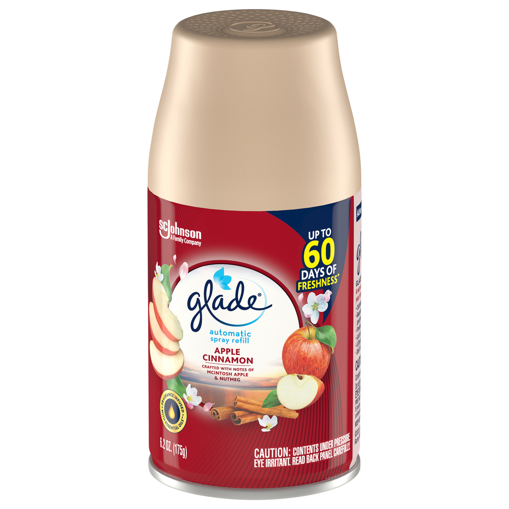 Glade Automatic Spray Refill, Apple Cinnamon-Front-Right-Elevated