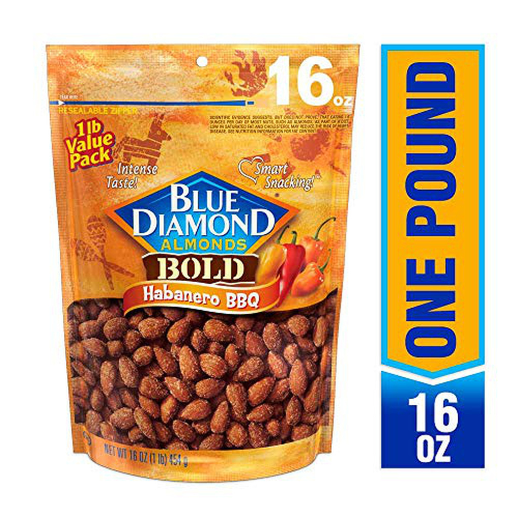 Blue Diamond Bold Almonds, Habanero BBQ, 1 Pound Value Bag-Hero