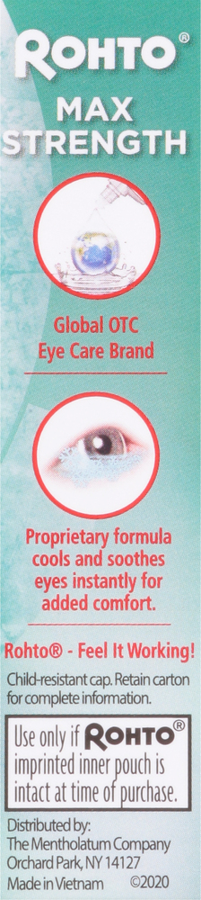 Rohto Eye Drops, Cooling, Max Strength, Maximum Redness Relief ...