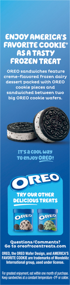 Oreo Frozen Dairy Dessert Sandwiches, 4 Pack-Planogram-Left