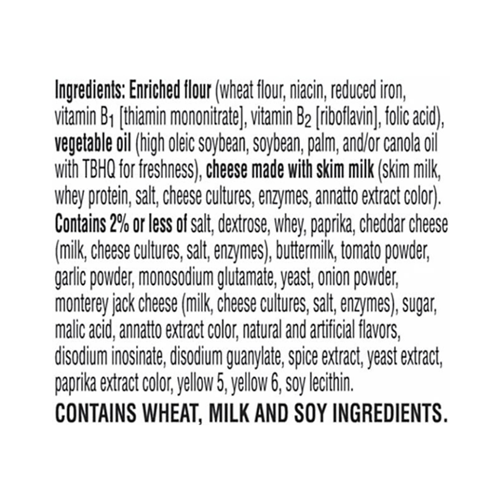 Cheez-It Baked Snack Crackers, Cheddar Jack, Extra Toasty-Ingredients