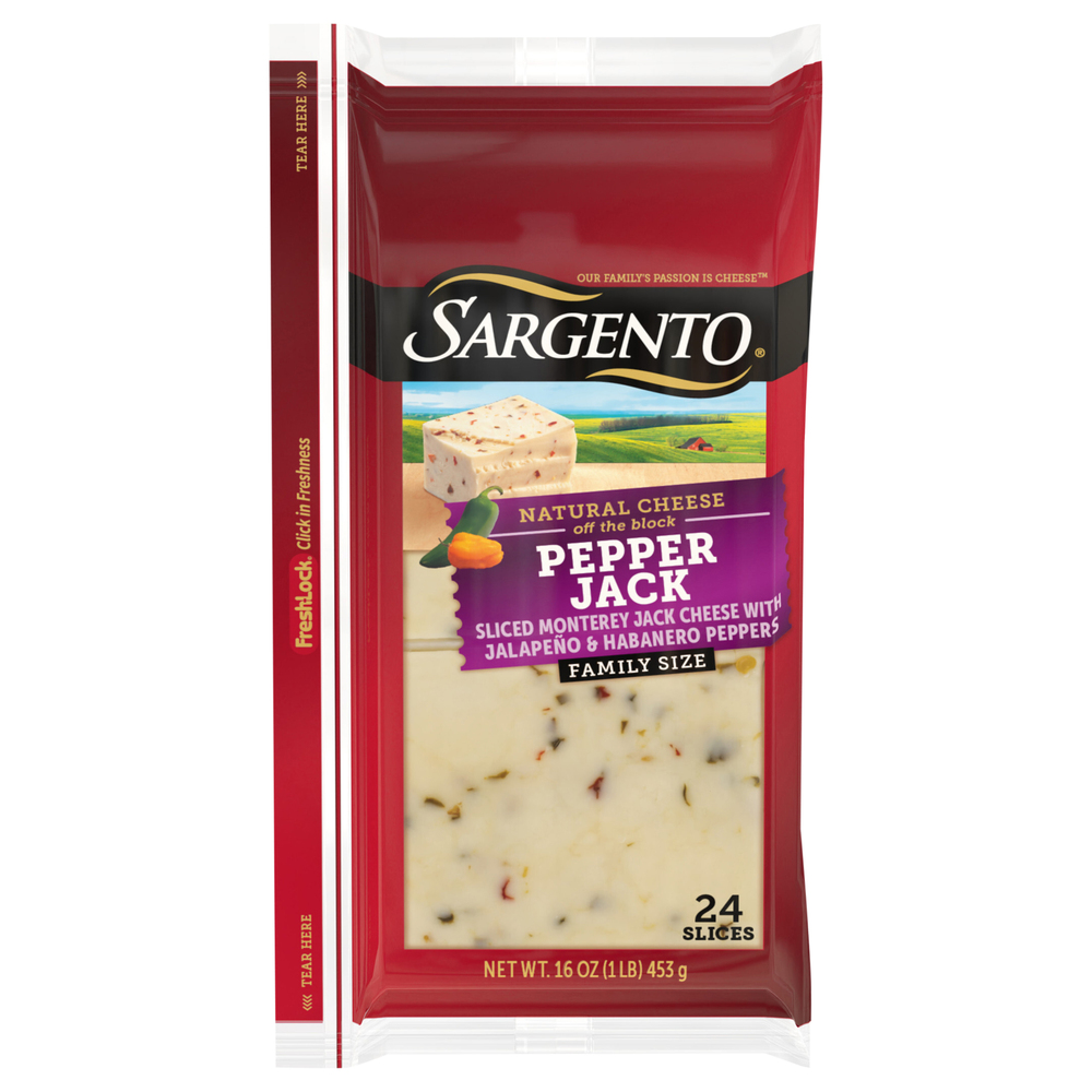 Sargento Sliced Cheese, Natural, Pepper Jack, Family Pack-Main