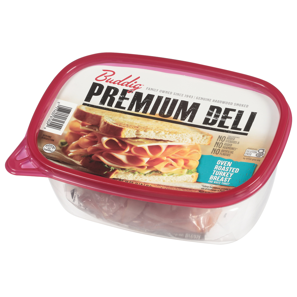 Buddig Premium Deli Lunch Meat, Oven Roasted Turkey Breast-Front-Right ...