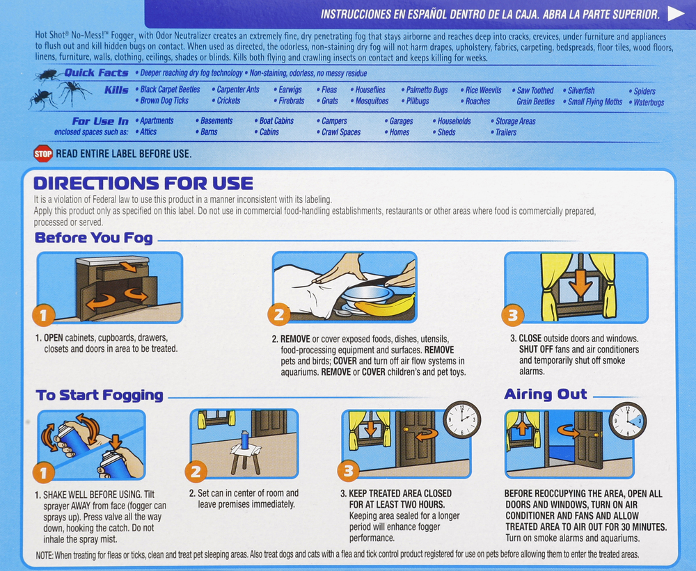 Hot Shot No-Mess! Fogger, with Odor Neutralizer-Planogram-Back