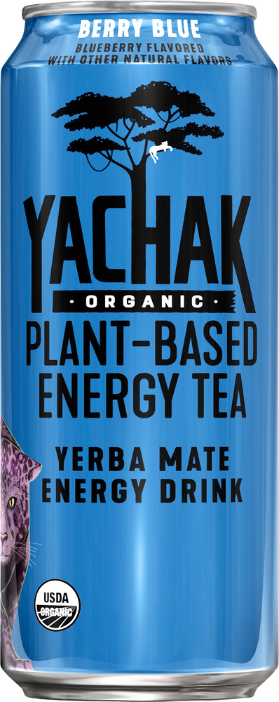Yachak Energy Drink, Organic, Berry Blue, Yerba Mate-Main