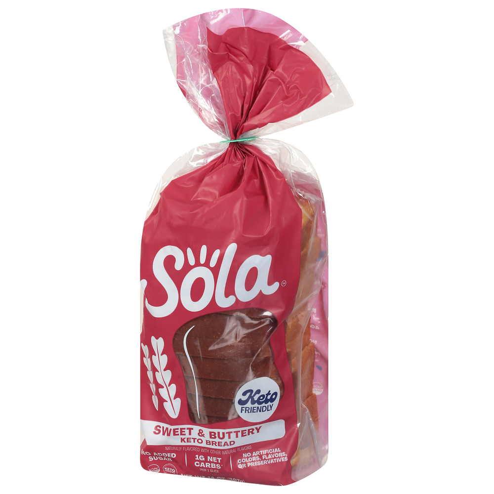 Sola Keto Bread, Sweet & Buttery-Front-Right-Elevated
