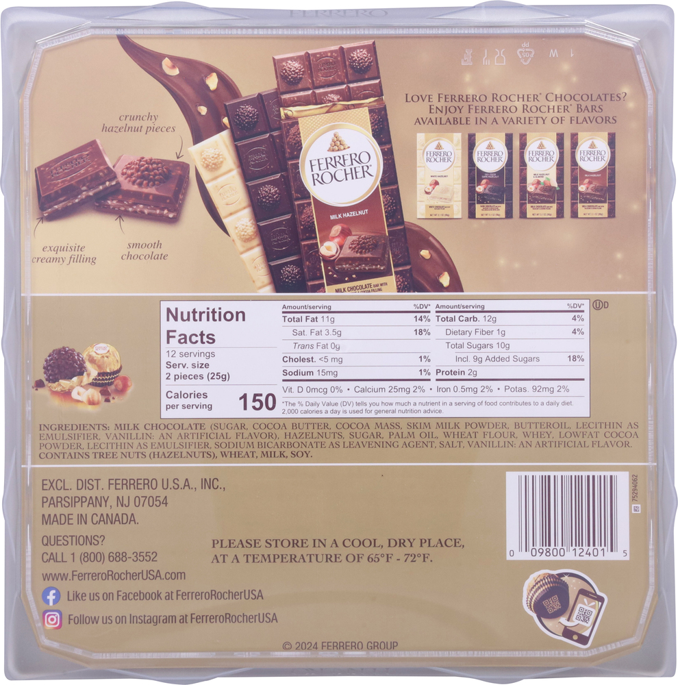 Ferrero Rocher Chocolates, Fine Hazelnut-Planogram-Back