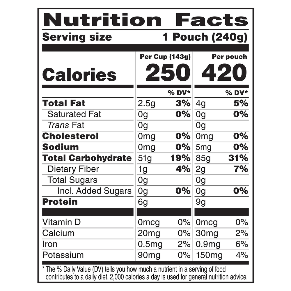 Ben's Original Ready Rice Rice, Jasmine-Nutrition-Facts