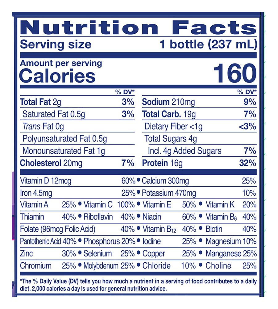 Ensure Nutrition Shake, Vanilla-Nutrition-Facts