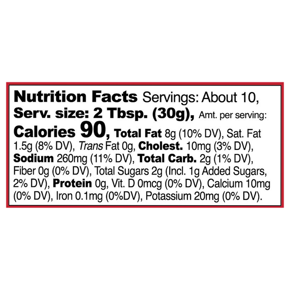 Louisiana Fish Fry Products Sauce, Tartar-Nutrition-Facts