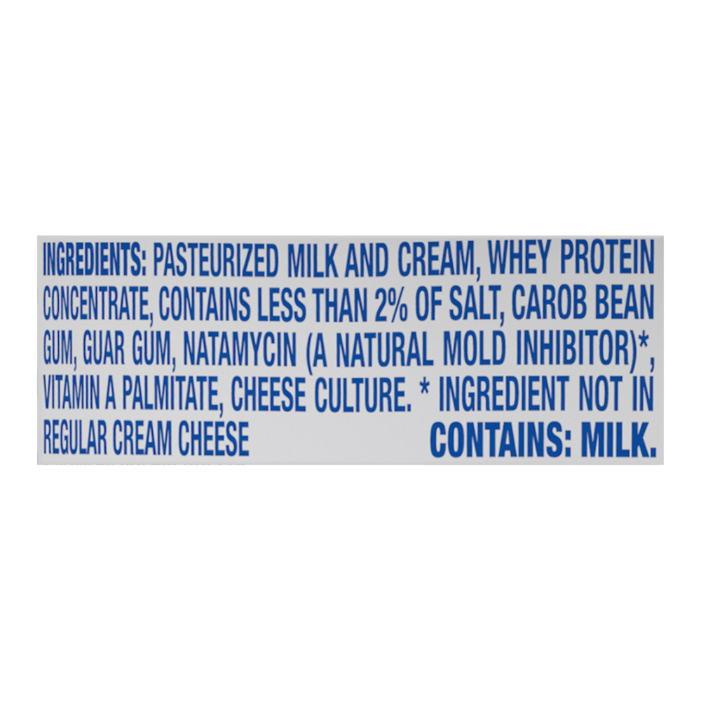 Philadelphia Cream Cheese, Reduced Fat, Original-Ingredients