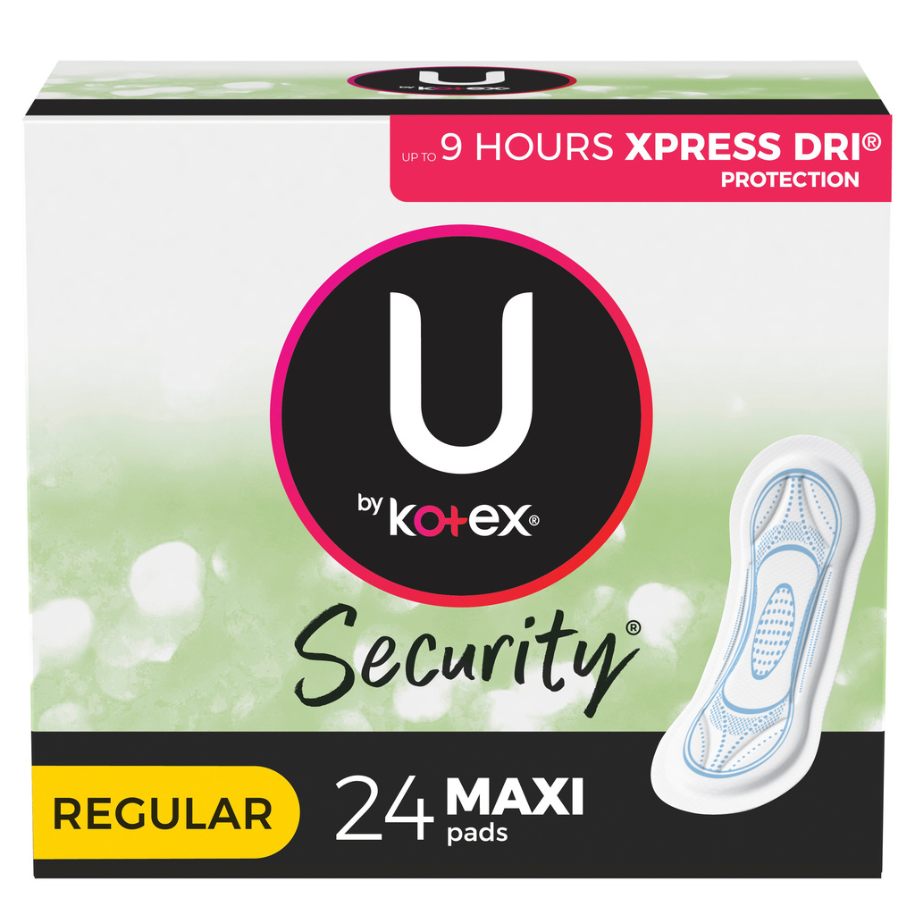 U by Kotex Clean & Secure Pads, Maxi, Regular-Hero