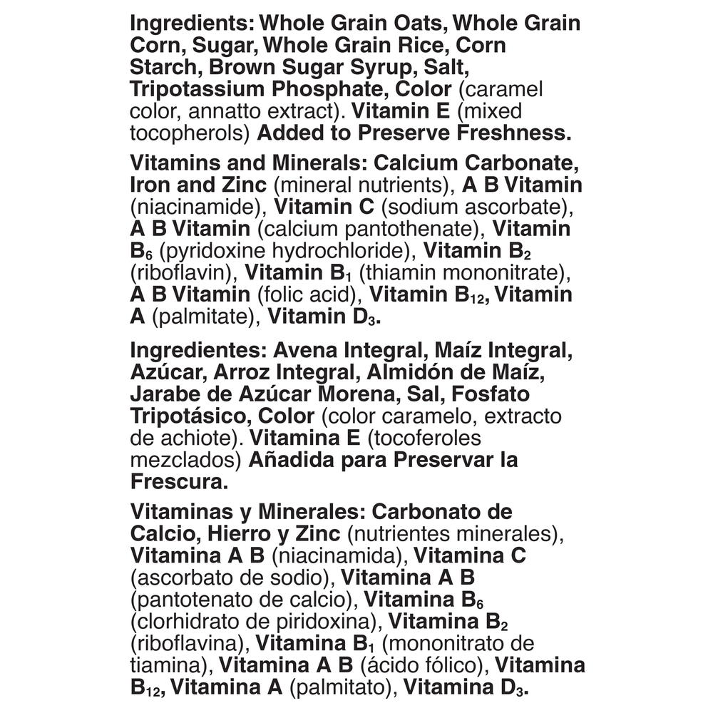Cheerios Cereal, Multi Grain, Family Size-Ingredients