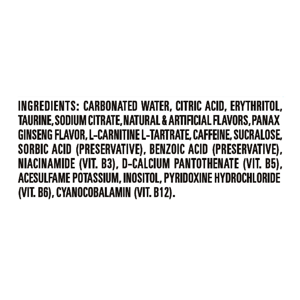 monster zero ingredients label