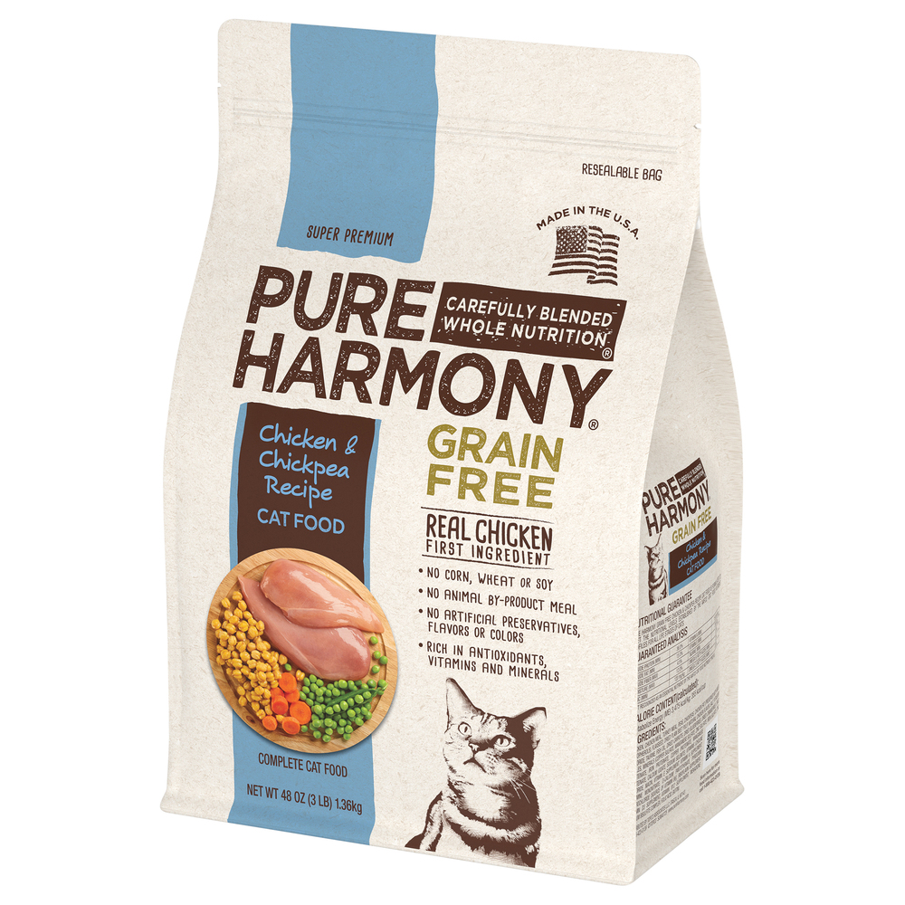Pure Harmony Cat Food, Super Premium, Grain Free, Chicken & Chickpea Recipe-Front-Right-Elevated