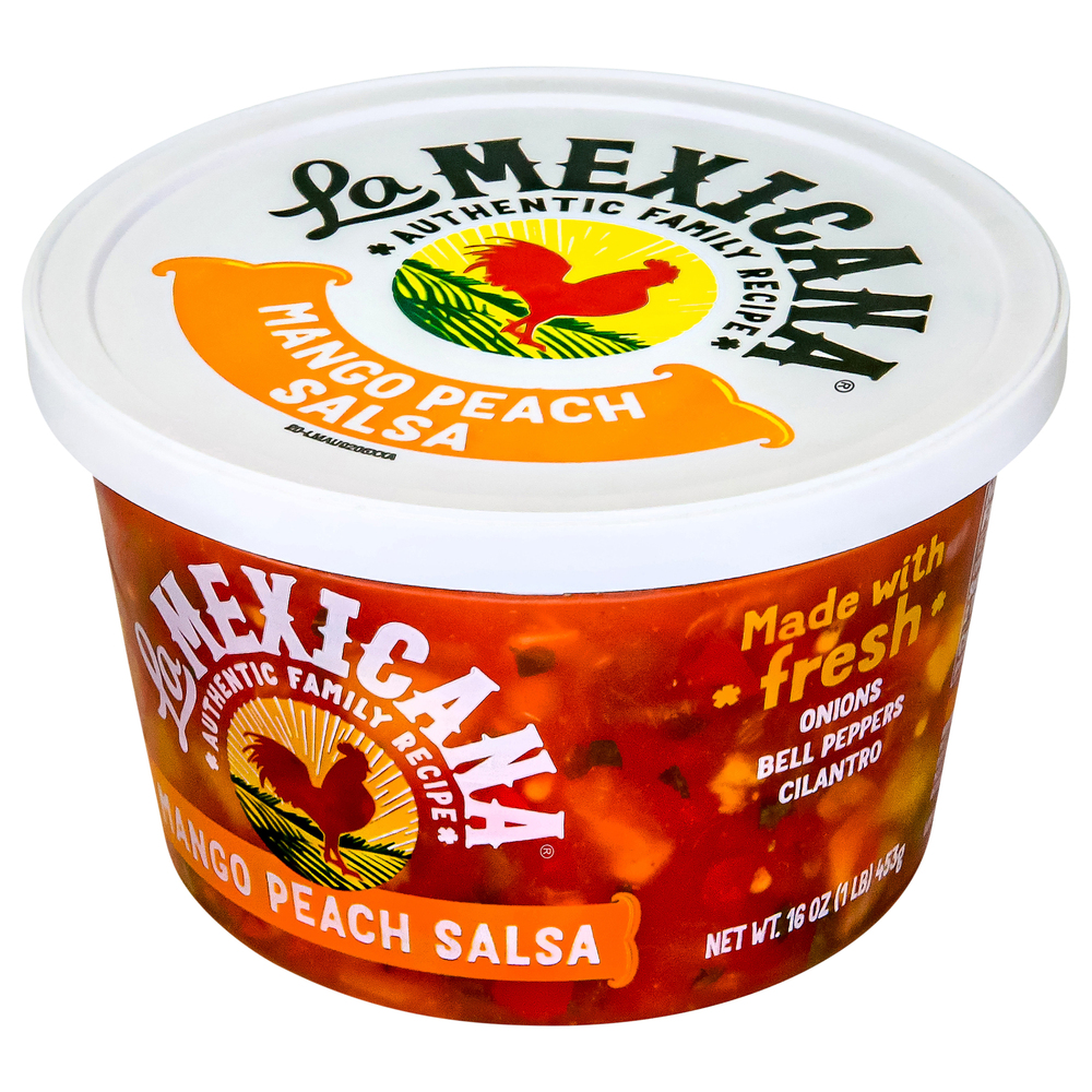 La Mexicana Salsa, Mango Peach, Mild-Front-Right-Elevated
