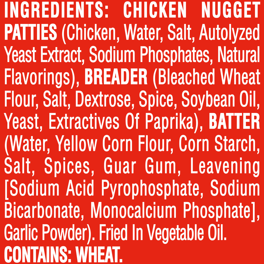 Banquet Chicken Nuggets-Ingredients