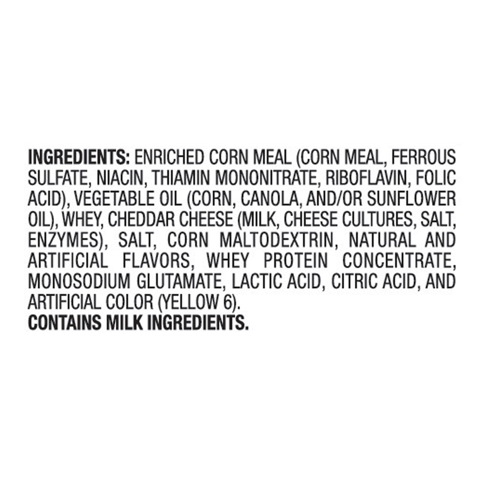Cheetos Cheese Flavored Snacks, Puffs-Ingredients