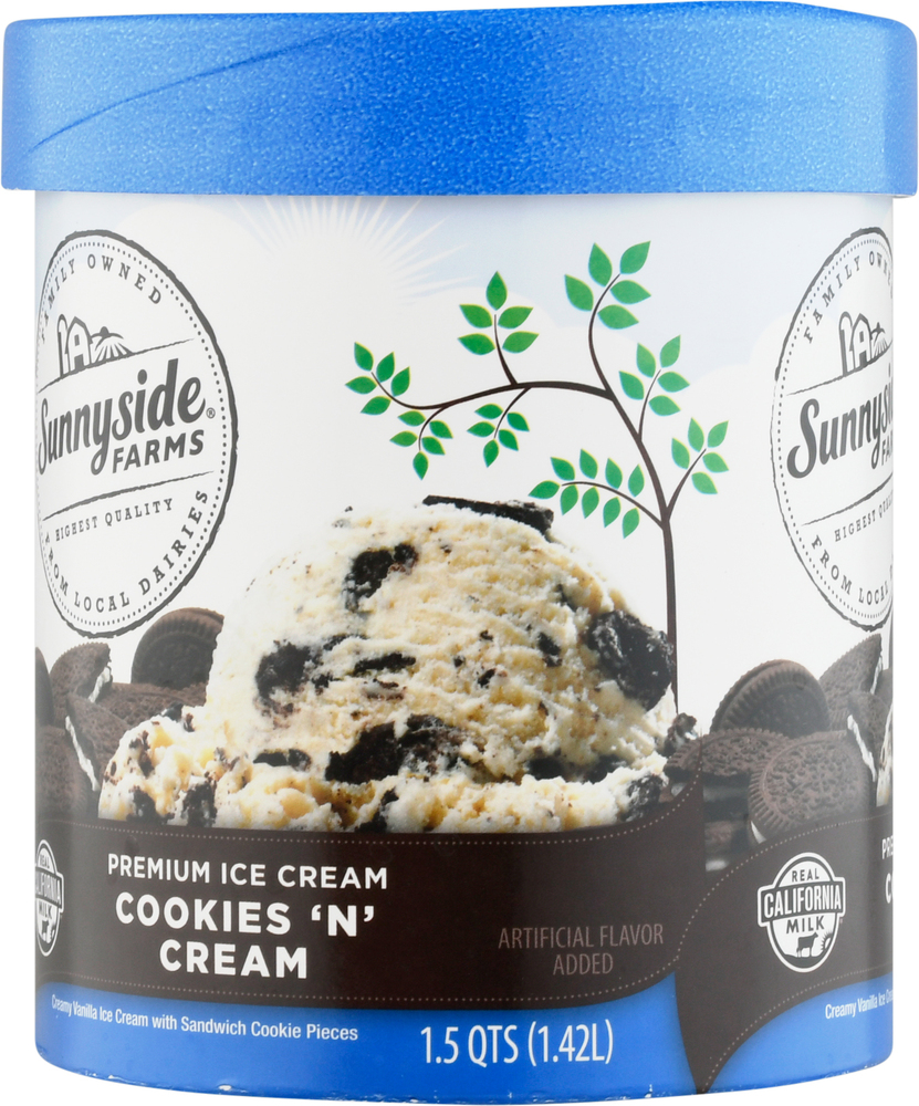Sunnyside Farms Ice Cream, Premium, Cookies N Cream-Planogram-Left