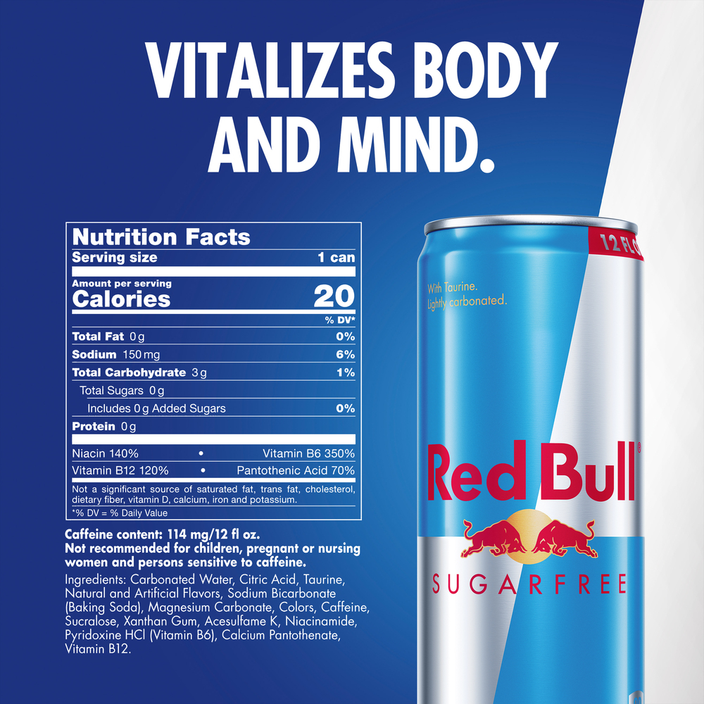 Red Bull Energy Drink, Sugarfree-Nutrition-Facts