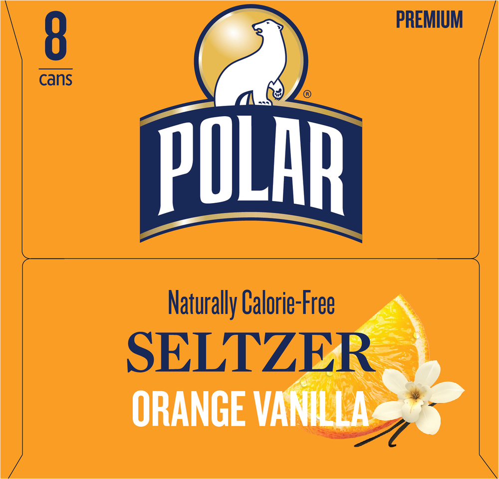 Polar Seltzer, Premium, Orange Vanilla-Planogram-Left