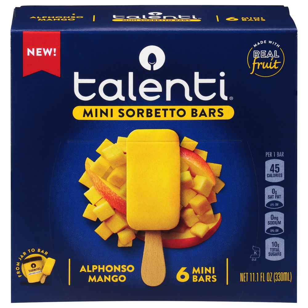Talenti Sorbetto Bars, Alphonso Mango, Mini-Main