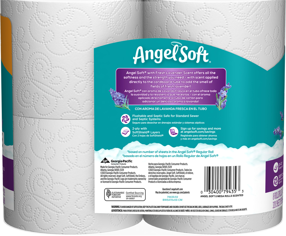 Angel Soft Bathroom Tissue, Scented Tube, Fresh Lavender Scent, Mega ...