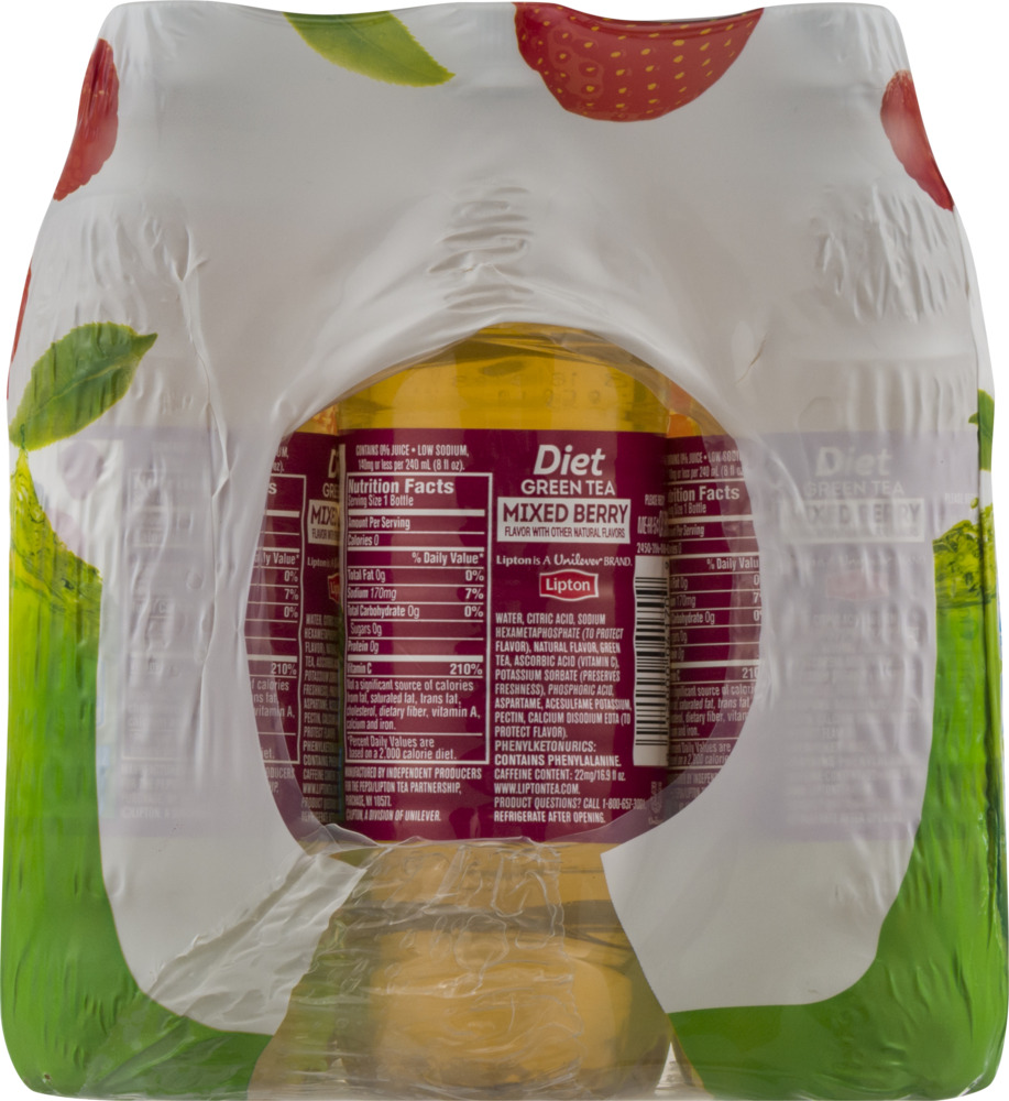 Lipton Diet Green Tea Iced Tea, Mixed Berry-Planogram-Left