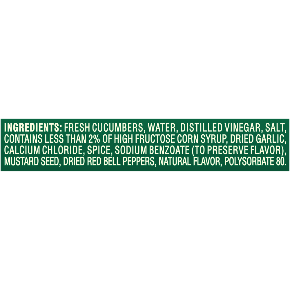 Claussen Kosher Dill Pickle Sandwich Slices-Ingredients