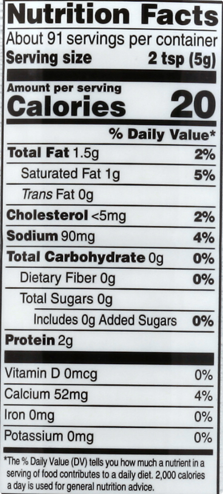 Raley's Cheese, Parmesan, Grated-Nutrition-Facts