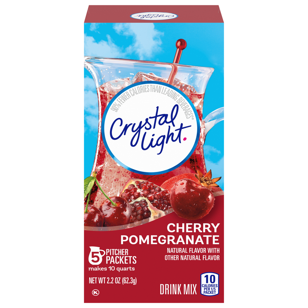 Crystal Light Drink Mix, Cherry Pomegranate, 5 Pitcher Packets