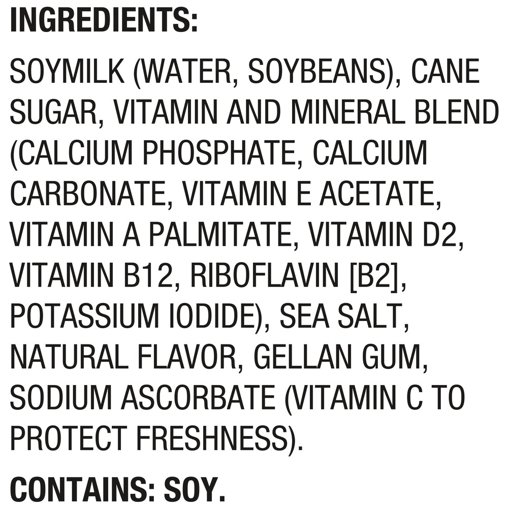 Silk Soymilk, Original-Ingredients