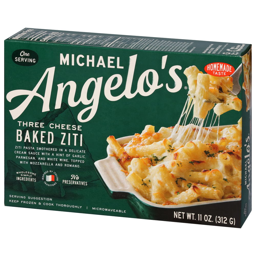 Michael Angelo's Ziti, Baked, Three Cheese-Front-Right-Elevated