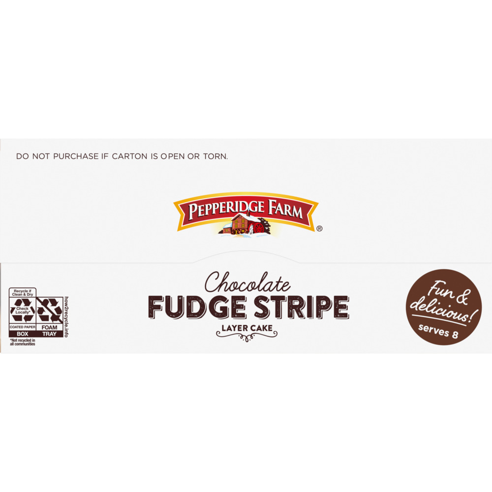 Pepperidge Farm® Snowball Frozen Chocolate Fudge Stripe Layer Cake ...