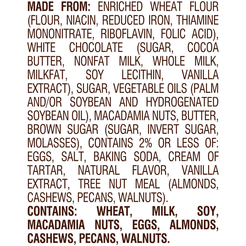 Pepperidge Farm Tahoe Cookies, Crispy, White Chocolate Macadamia ...