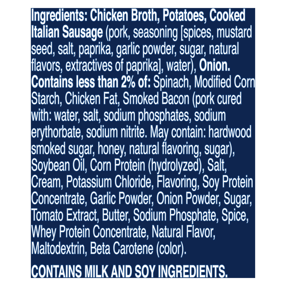 Progresso Soup, Italian Sausage & Potato, Rich & Hearty-Ingredients
