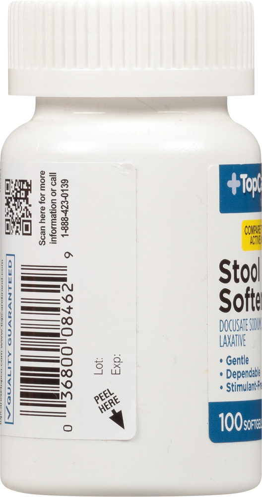 TopCare Health Stool Softener, 100 mg, Softgels-Planogram-Left