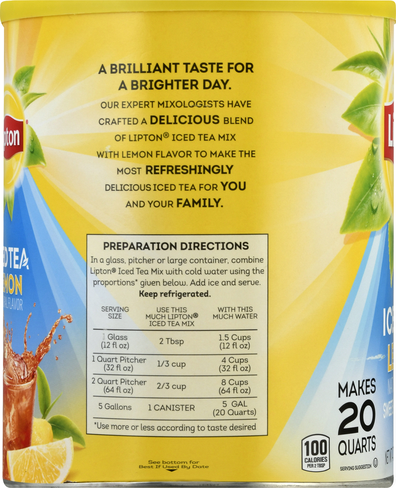 Lipton Iced Tea Mix, Sweetened, Lemon-Planogram-Left