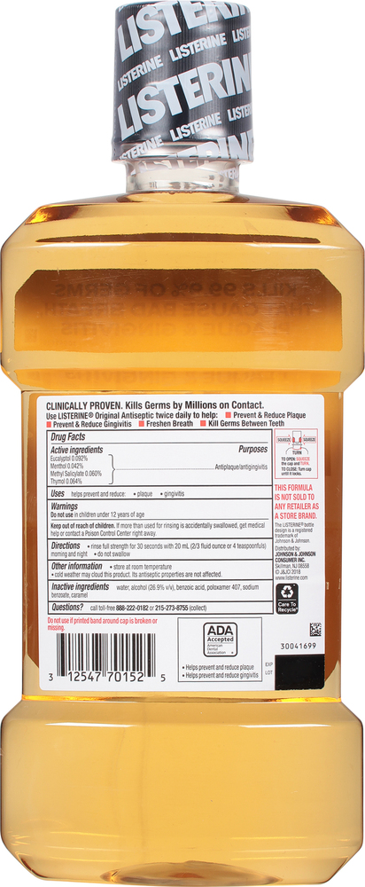 Listerine Mouthwash, Antiseptic, Original-Planogram-Back