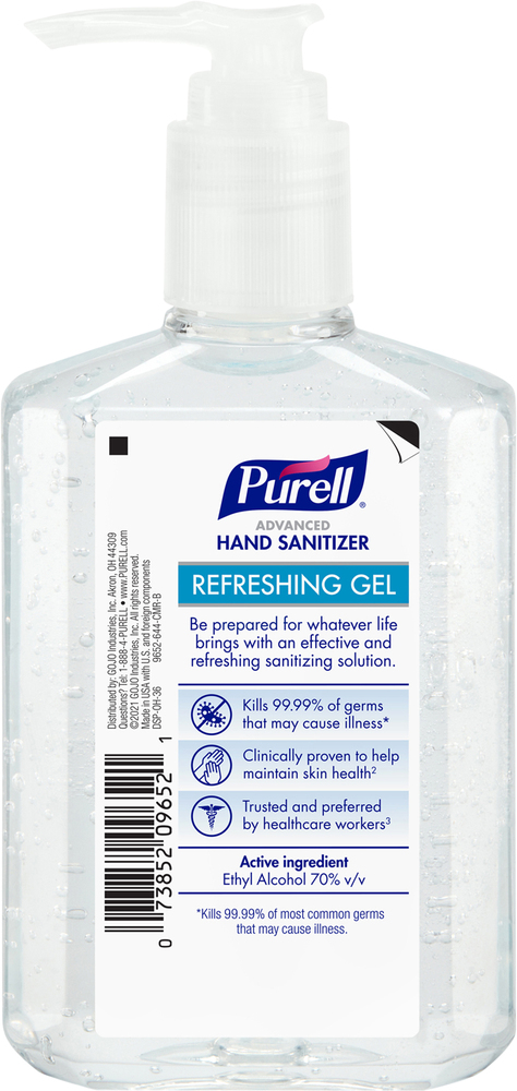 Purell Hand Sanitizer, Advanced, Refreshing Gel-Planogram-Back