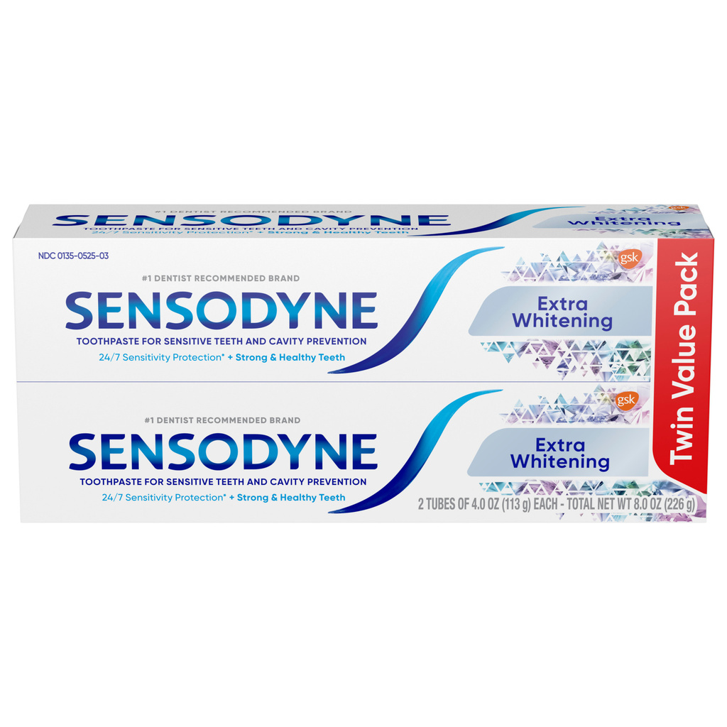 Sensodyne Toothpaste, Extra Whitening, Twin Value Pack-Hero