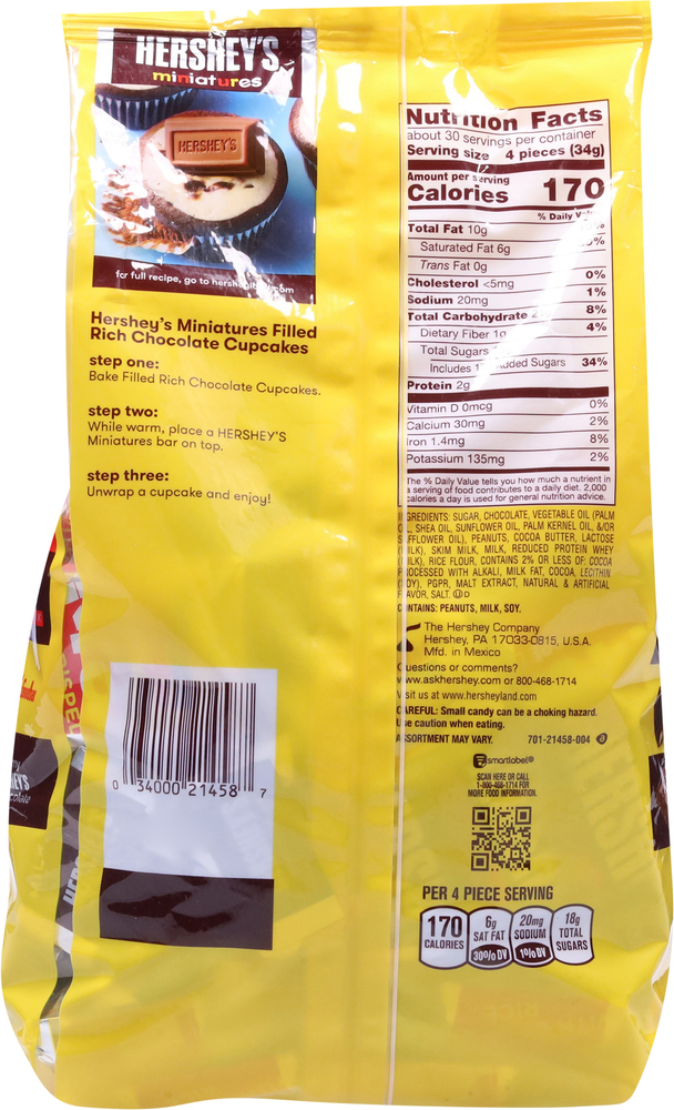 Hershey Miniatures Chocolate Candy, Party Pack-Planogram-Back