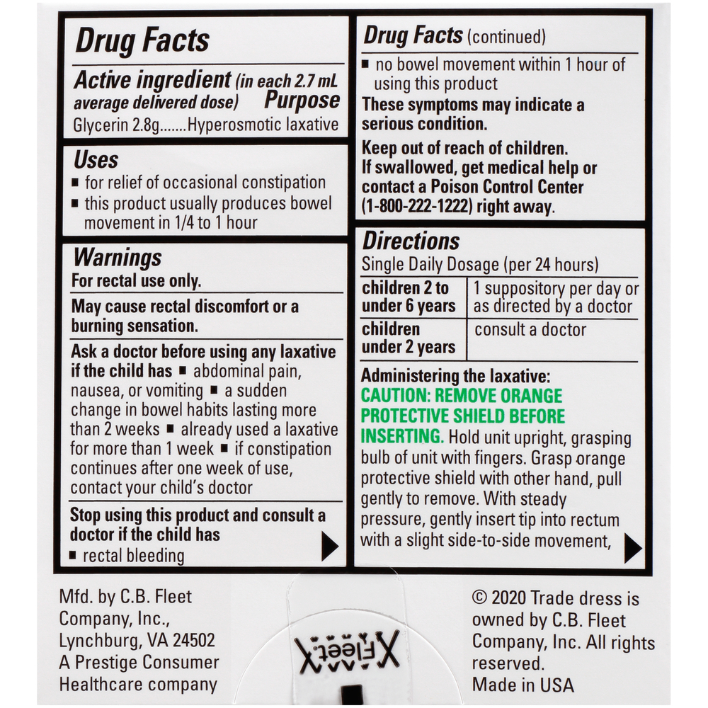 child suppository instructions