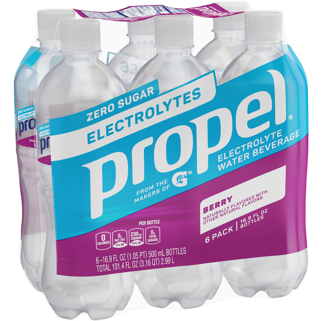 Propel Electrolyte Water Beverage, Zero Sugar, Berry, 6 Pack-Hero