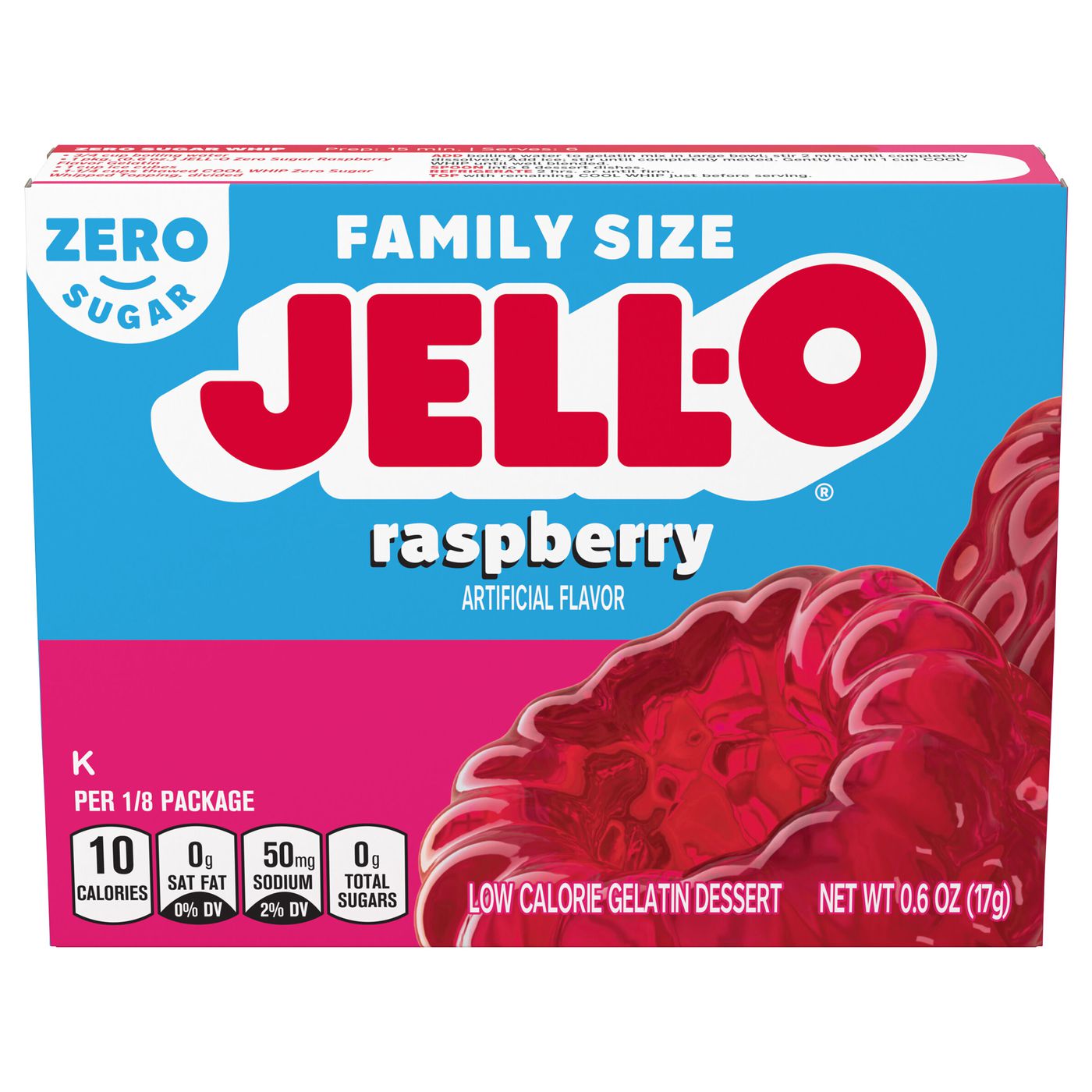 Jell-o Sugar Free Raspberry Low Calorie Gelatin Dessert-Main
