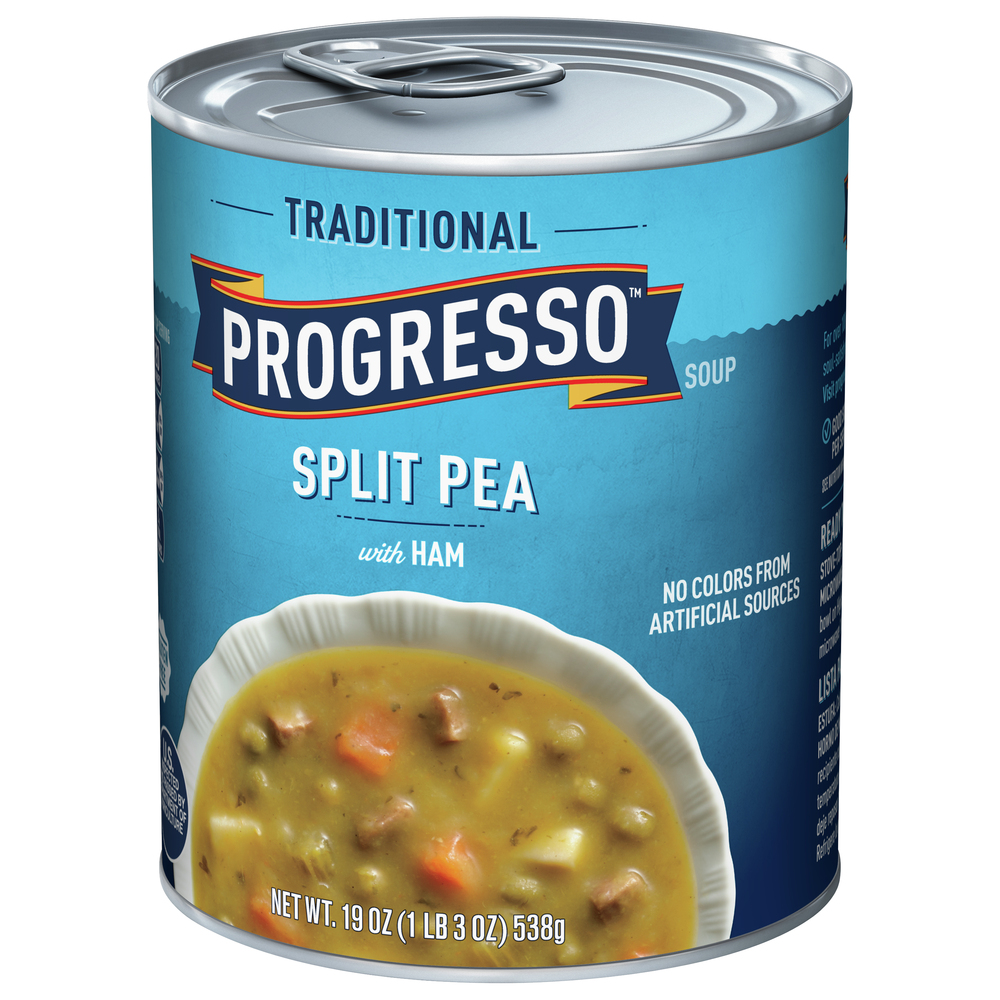 Progresso Soup, Split Pea with Ham, Traditional-Front-Right-Elevated